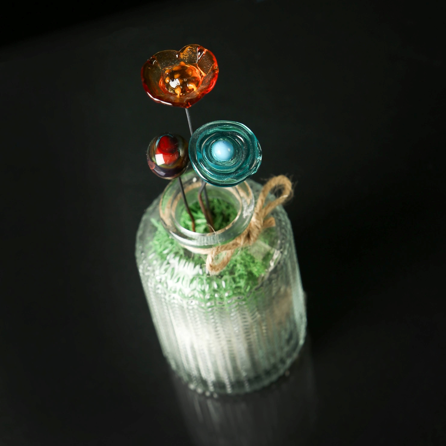 Fleurs en verre filé